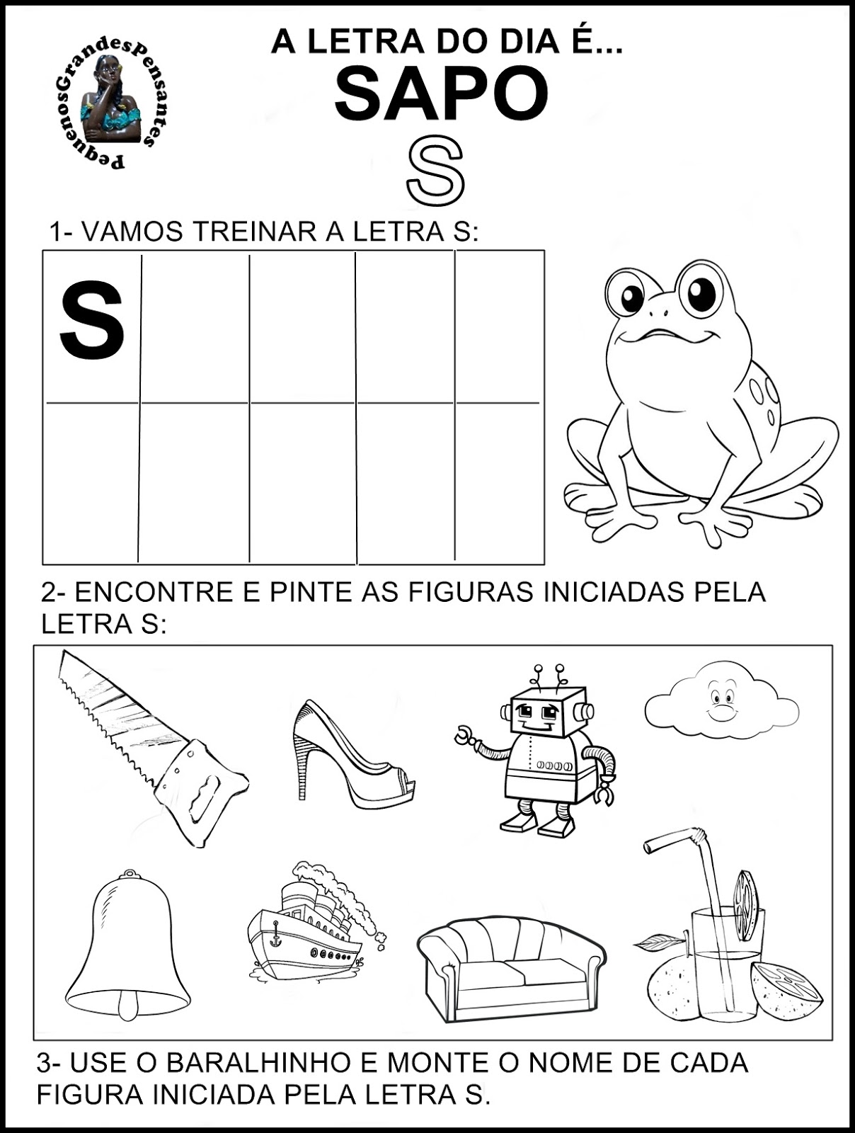 Pequenos Grandes Pensantes.: Atividades Inéditas - Família Silábica do S.