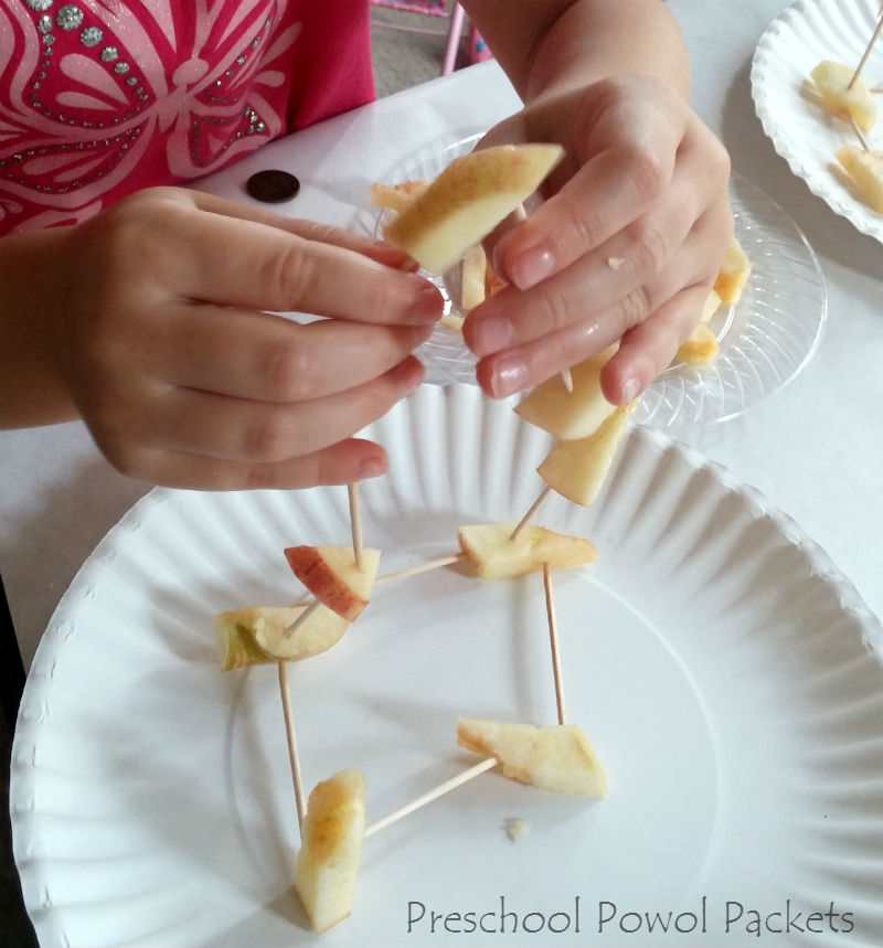 Apple Toothpick Tower Challenge! | Preschool Powol Packets