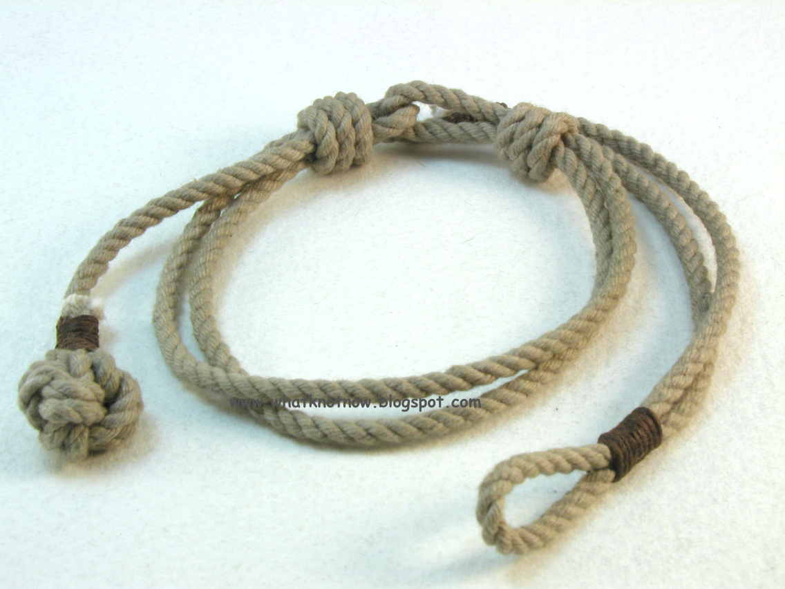 Knots and fiber bracelets: knotted adjustable rope bracelet 2575