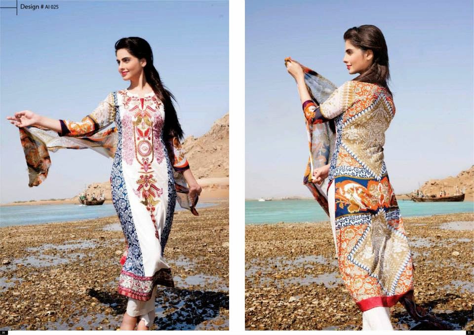 Amna Ismail Lawn Dresses 2014 Vol-2 | Amna Ismail Semi-Stitched Lawn ...