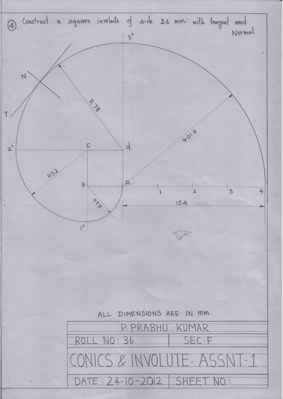 engineering graphics for engineers: construction of involutes