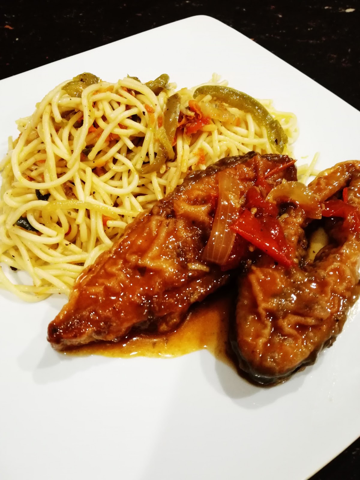 Insatiable Bites: Spaghetti Stir Fry & Stewed Fish