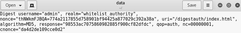 Whitelist: Calculating HTTP Digest Authentication parameters with ... Whitelist: Calculating HTTP Digest Authentication parameters with ...