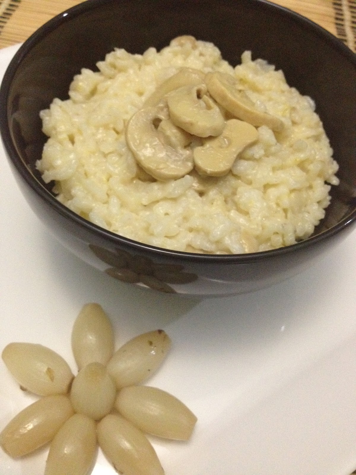 A Realidade da Cozinha: RISOTO DE ALHO PORÓ, CHAMPIGNON E CREAM CHEESE