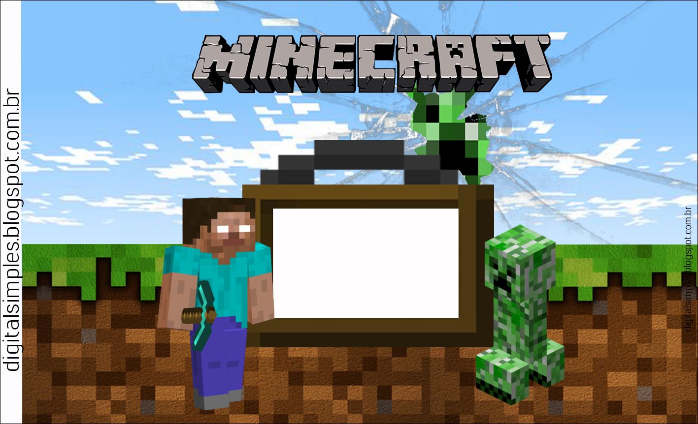 Festa Aniversário Digital "Minecraft" para Imprimir - Convites Digitais ...