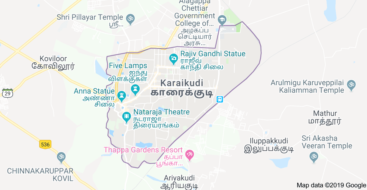 backpacking to karaikudi: karaikudi map