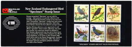 Virtual New Zealand Stamps: 1985 - 93 Native Birds Definitives.