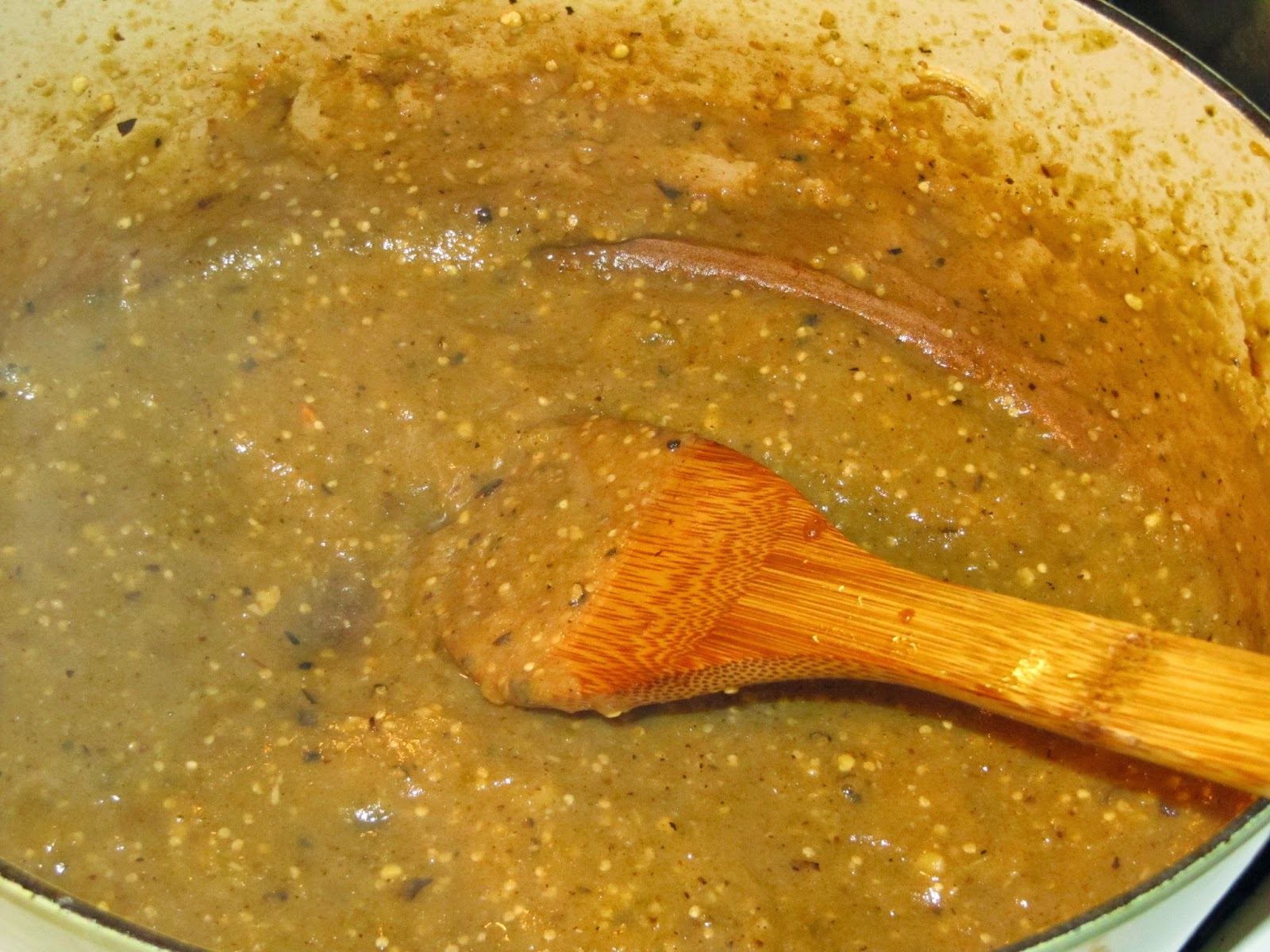 comal caliente: shrimp in tomatillo salsa and a simple dessert.