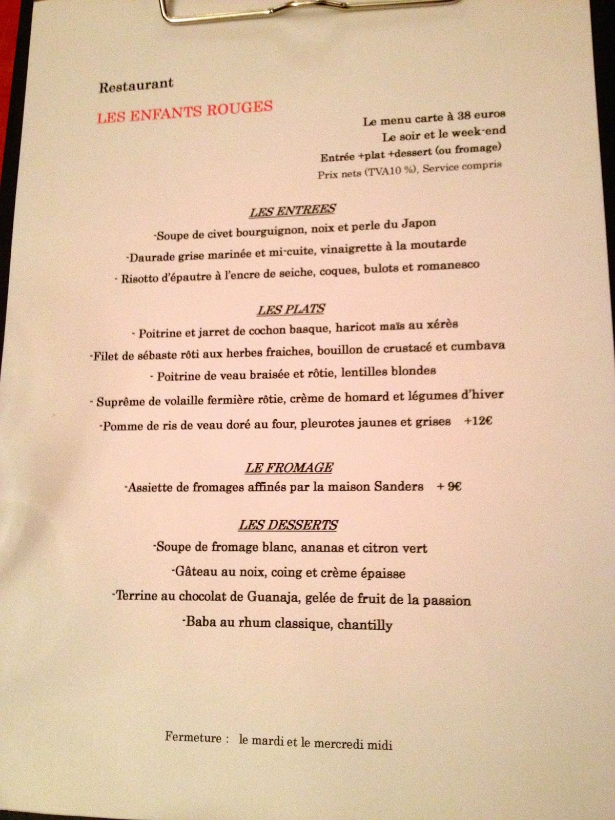 not drinking poison in paris: managing expectations: les enfants rouges ...