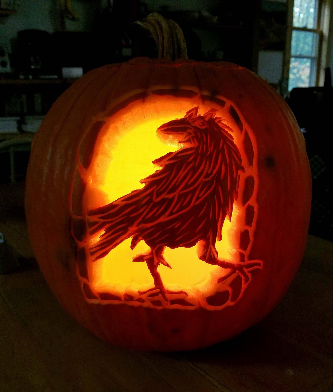 Raven Pumpkin Carving