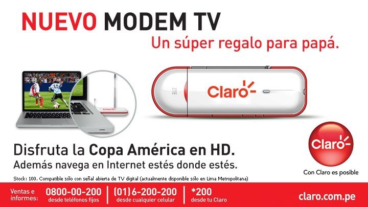 CLARO QUE TIENES MAS: Modem TV Claro