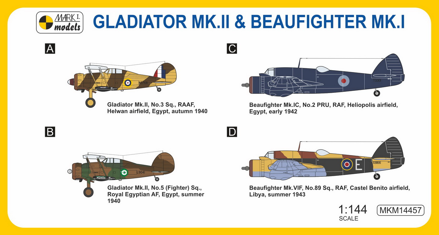 Kampfgruppe 1/144: 1/144 Gloster Gladiator Mk.II & Bristol Beaufighter ...