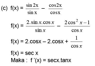 Turunan Fungsi Trigonometri