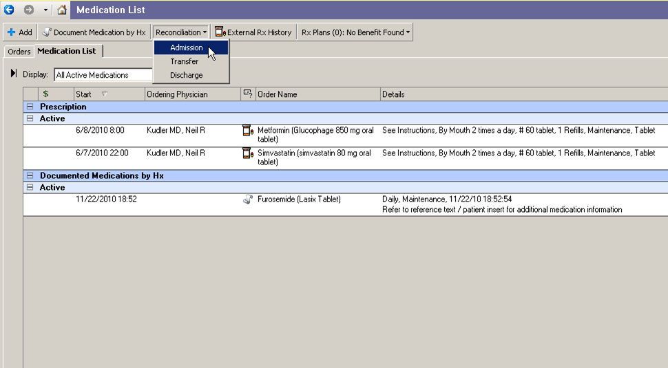 Transparent Informatics: Medication Reconciliation: Entropy v. Order II