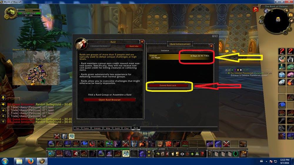 Pandavk: Instance Lock Expire , Reactivate Raid Lock & Extend Raid Lock