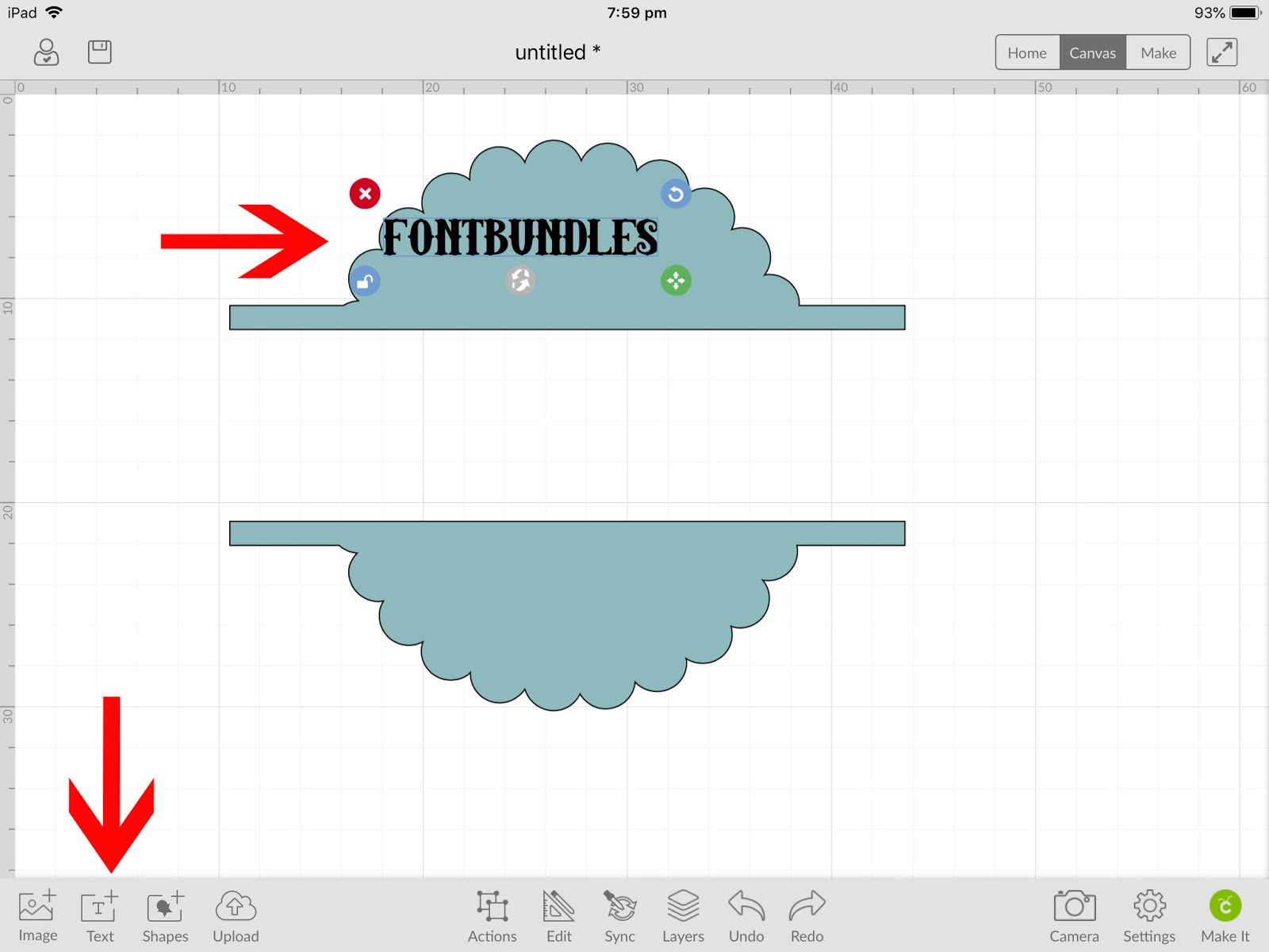 Split monogram design in Cricut design space mobile app | Design Bundles