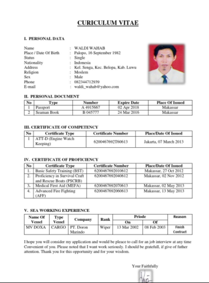 Contoh Formulir Cv Denah - Riset