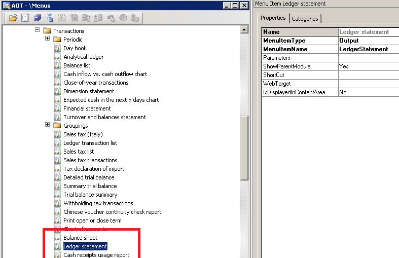 Dynamic AX Helper: How to pull out some hidden reports in AX