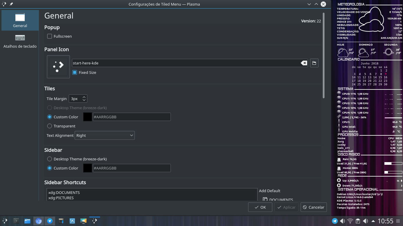 Tiled menu para o KDE Plasma