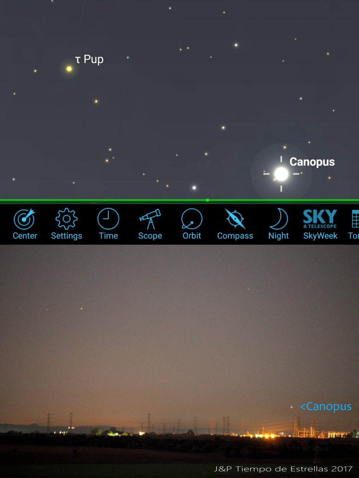 Tiempo de Estrellas: Observación de Canopus
