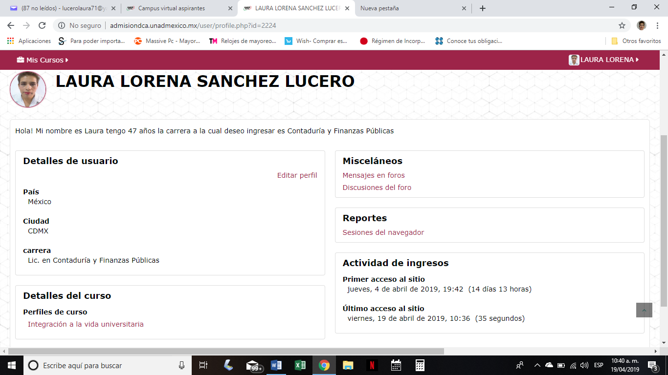 UNIDAD 1 SESIÓN 1 ACTIVIDAD 1 PERFIL DE LA UnADM (Universidad Abierta y ...