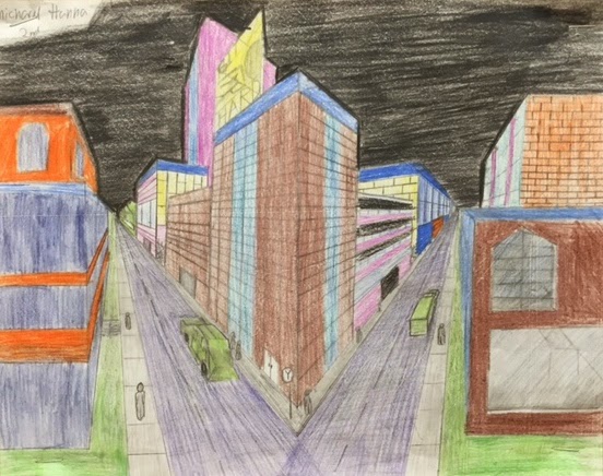 Mrs. Nhu's Oakdale Art Class: 2-Point Perspective Cityscapes