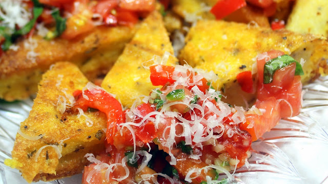 52 Ways to Cook: Fried Polenta Triangles with Roasted Red Pepper Relish ...