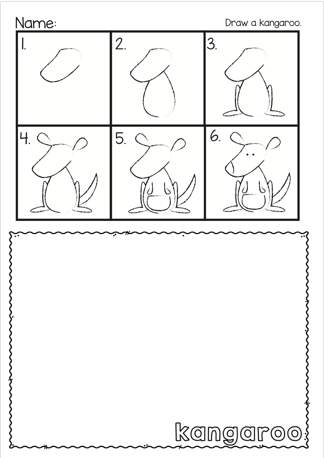 Kangaroo Directed Drawing | From the Pond