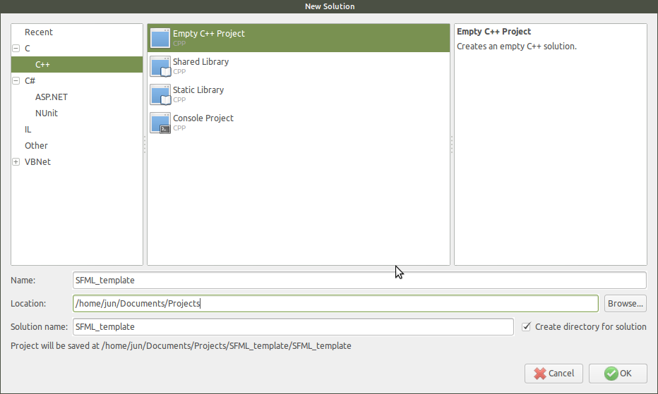 Aleatory : How to set up SFML with MonoDevelop in Linux, Windows and OSX. (C++/C#)
