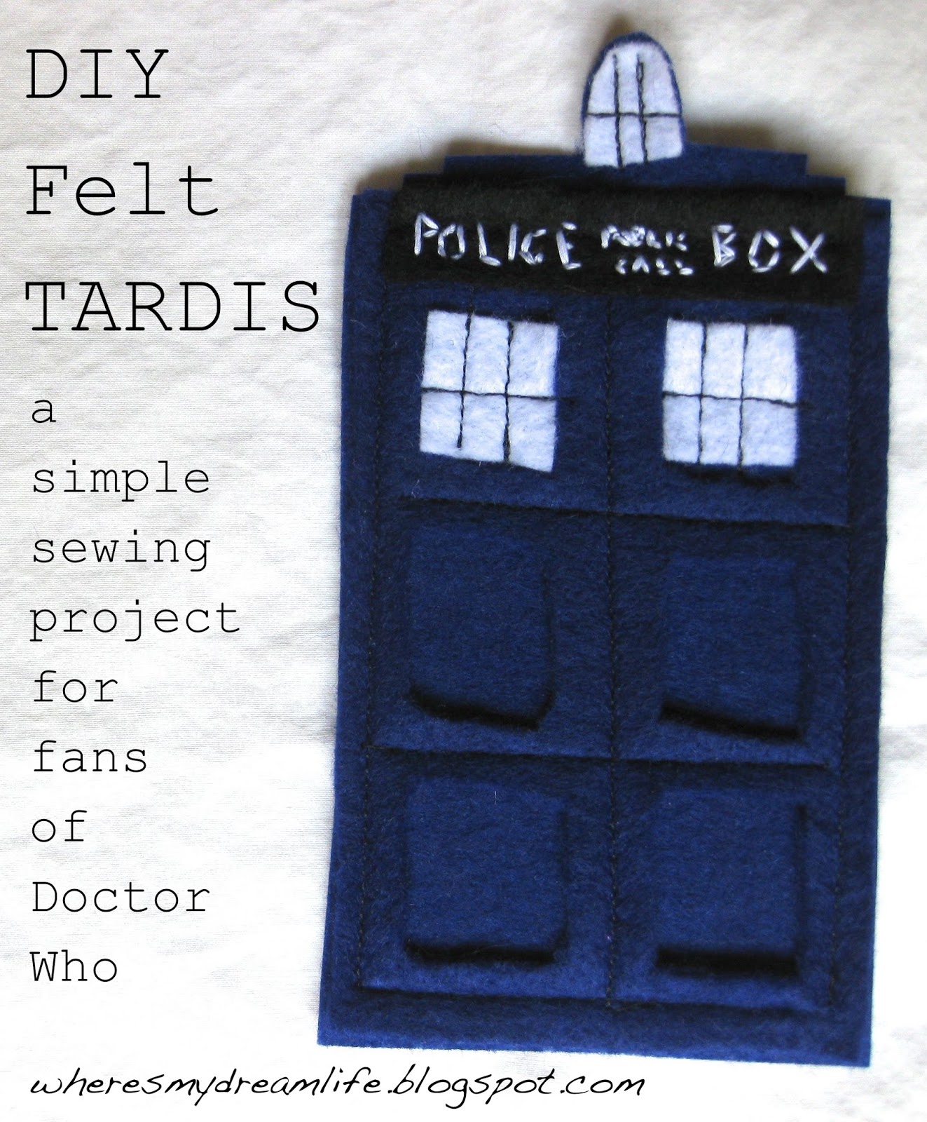 DIY Felt TARDIS Magnet