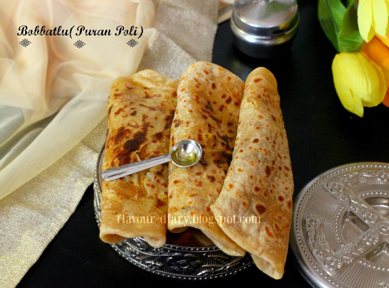 Flavour Diary: Bobbatlu | Puran poli Recipe | how to make Puran Poli ...