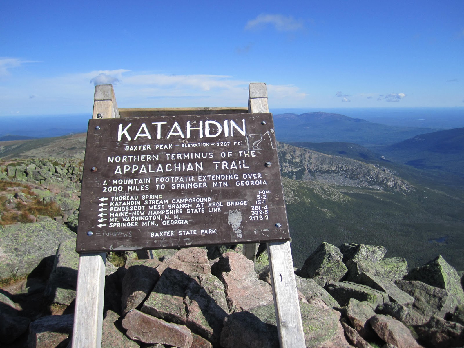 B & M's Appalachian Adventure: Katahdin Mtn - northern terminus of AT ...