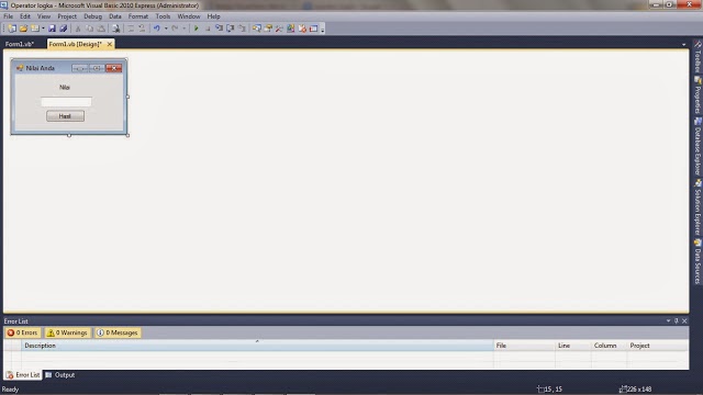 Silvia blog's: Operator logika di VB.NET