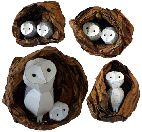 My Owl Barn: Kate Kelly: Owl Paper Sculpture
