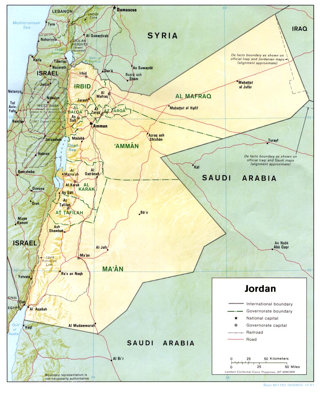 Jordan Map Political Regional | Maps of Asia Regional Political City