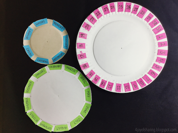 Paper Plate Wheel Calendar - The Joy of Sharing