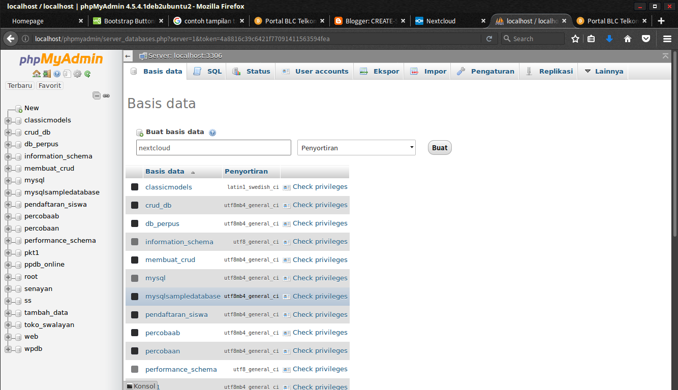 Menginstall Nextcloud di localhost - CREATE-SCRIPT - ANGGA BLC TELKOM