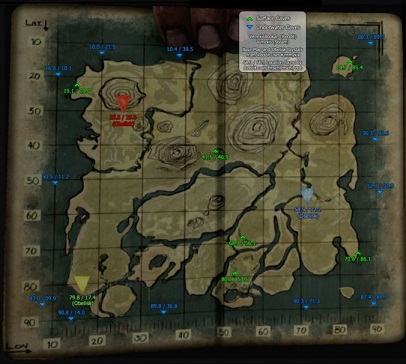 ARK: Survival Evolved - all cave locations, details - map