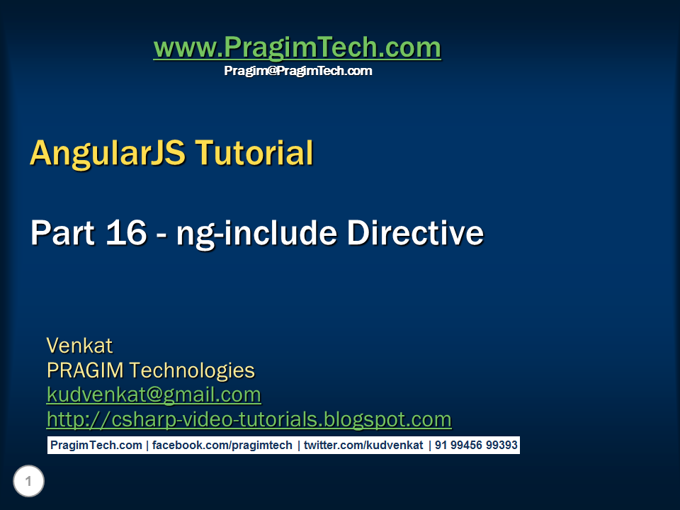 Sql Server Net And C Video Tutorial Ng Include Directive In Angularjs