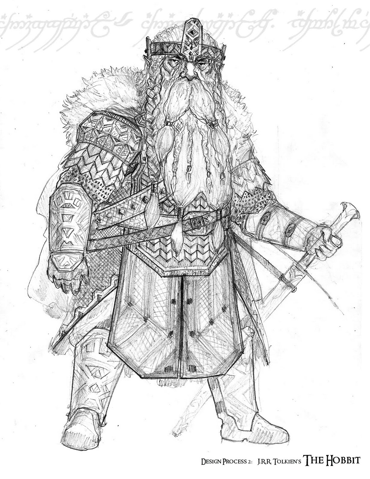 Hobbit Thorin Fantasy Dwarf Coloring Dwarves Pages Devin Sketch Tolkien ...