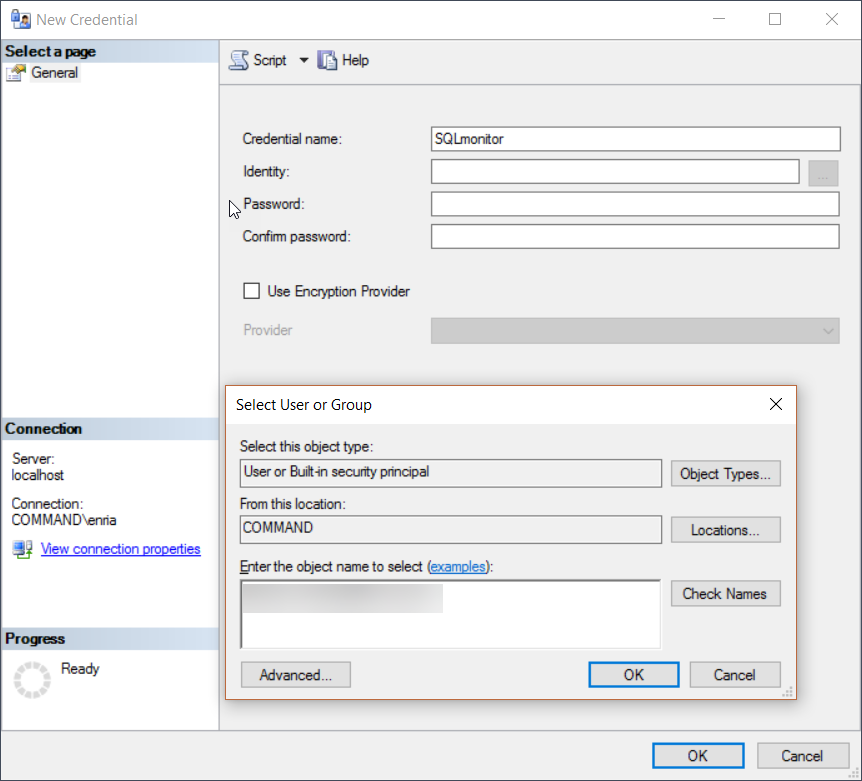 Cuentas proxy para SQL Agent