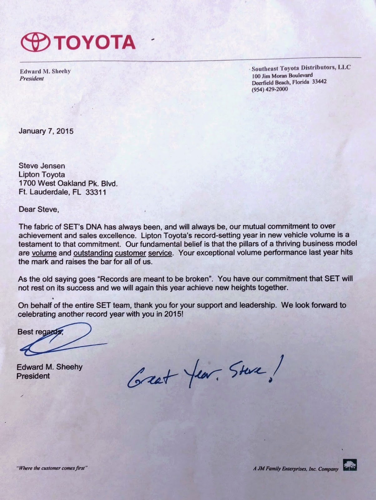 Lipton Toyota: January 2015