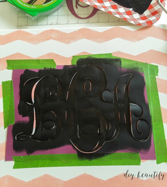 How to Create a Monogram Canvas - DIY Beautify - Creating Beauty at Home