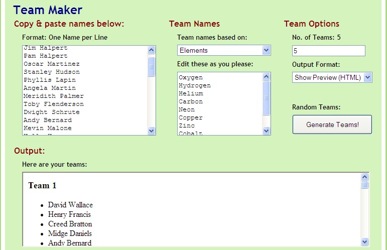 Tecnología habitual: Generador de equipos