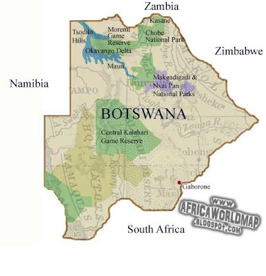 Botswana World Map and Information