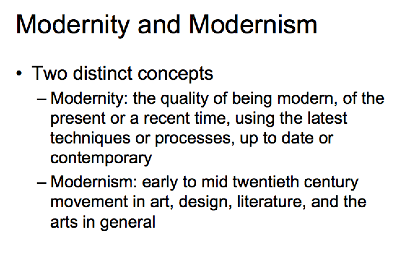 Design Context Blog: Lecture 10 - Modernism