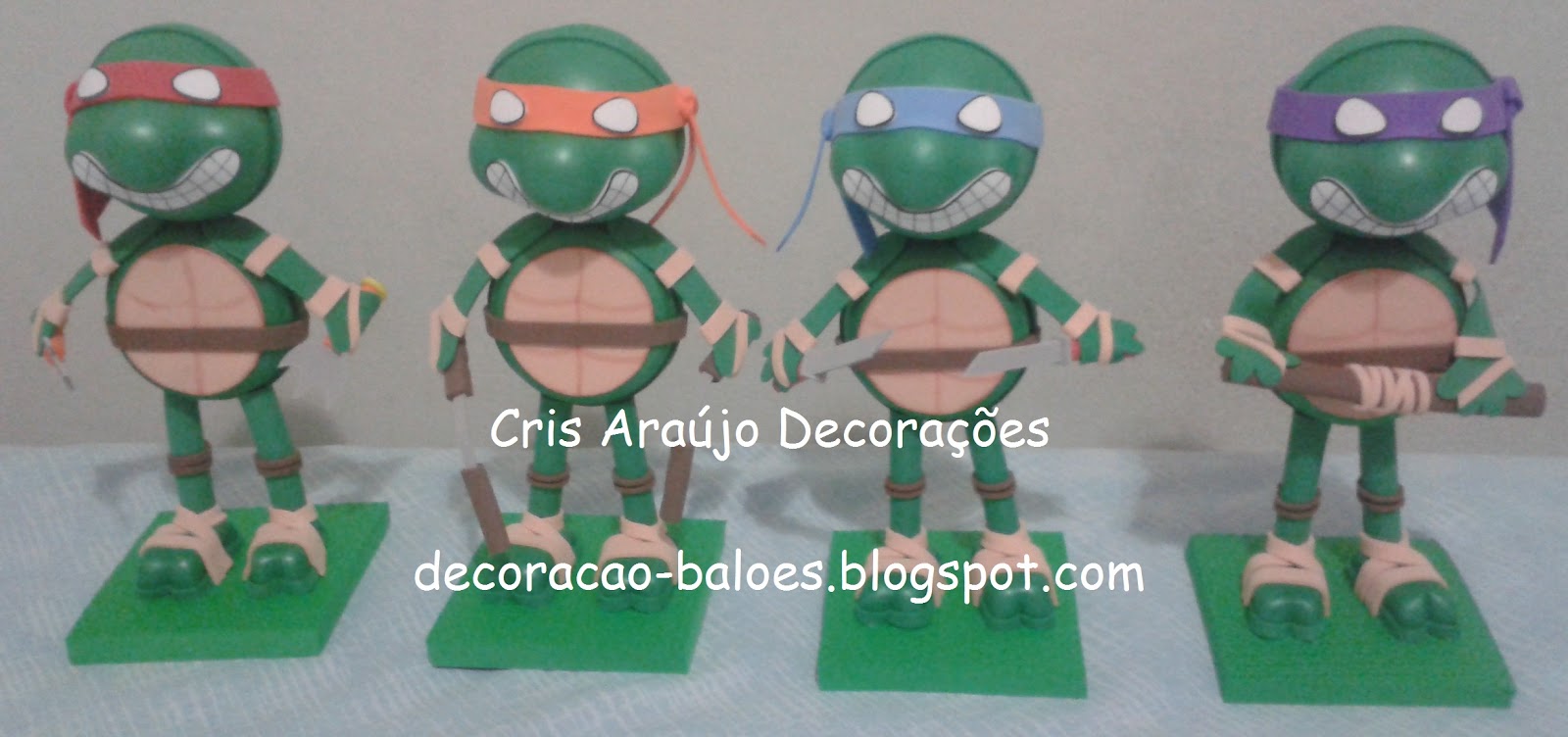 Arte com balões e EVA: EVA: Tartarugas Ninja