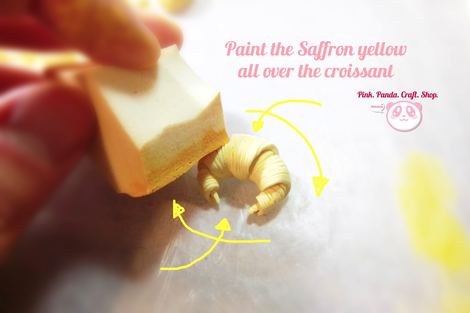 PinkPandaCraftShop: How to make polymer clay croissant~
