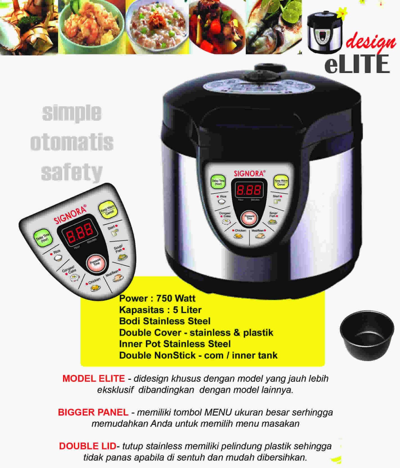 Signora Households: Presto Listrik Signora - Electric Pressure Cooker