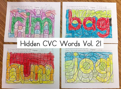 Hidden CVC Words, Volume 2! (Get your freebie here!)